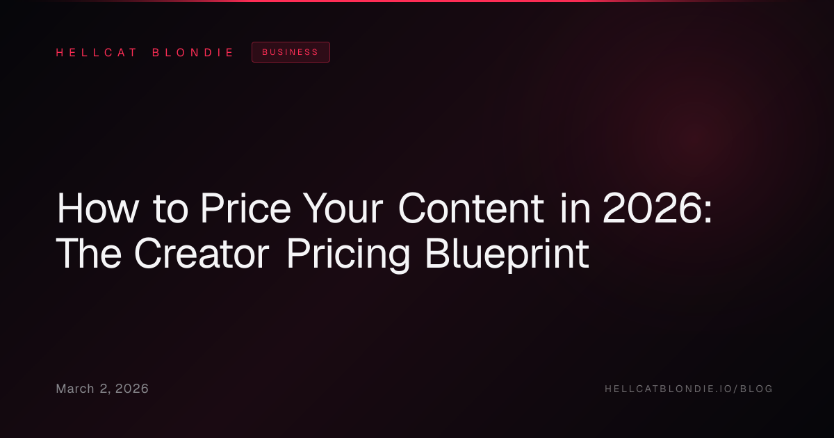 How to Price Your Content in 2026: The Creator Pricing Blueprint ...